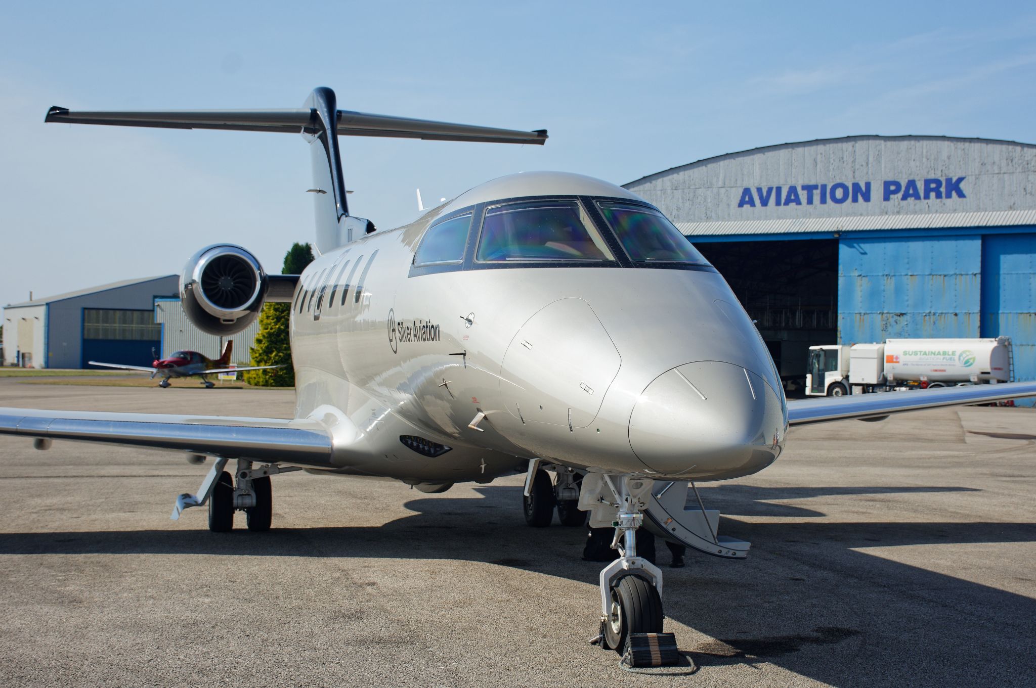 Silver Aviation PC-24 Arrival at Hawarden - Aviation Park Group